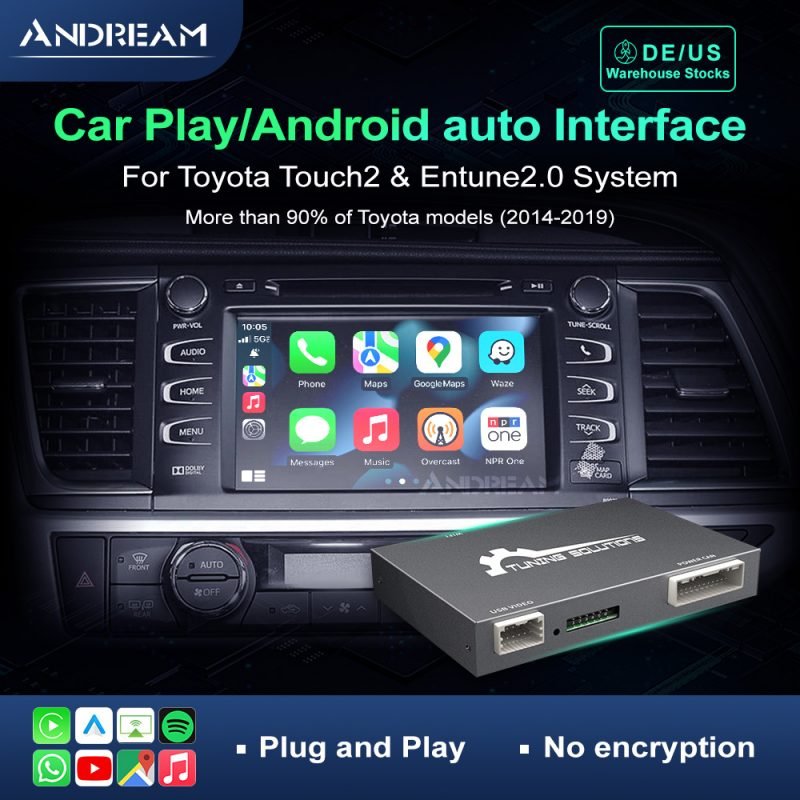 Andream Wireless CarPlay For TOYOTA Touch2 2014-2019 Highlander Tundra ...