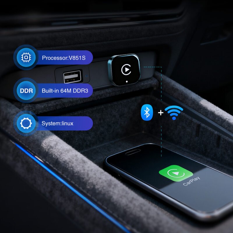 2 in 1 New Android Auto Wireless Carplay USB Mini Adapter Dongle Smart ...